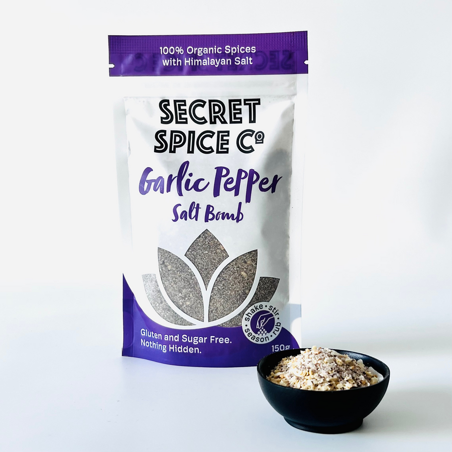 Garlic Pepper Salt _Organic & Additive Free – Secret Spice Co